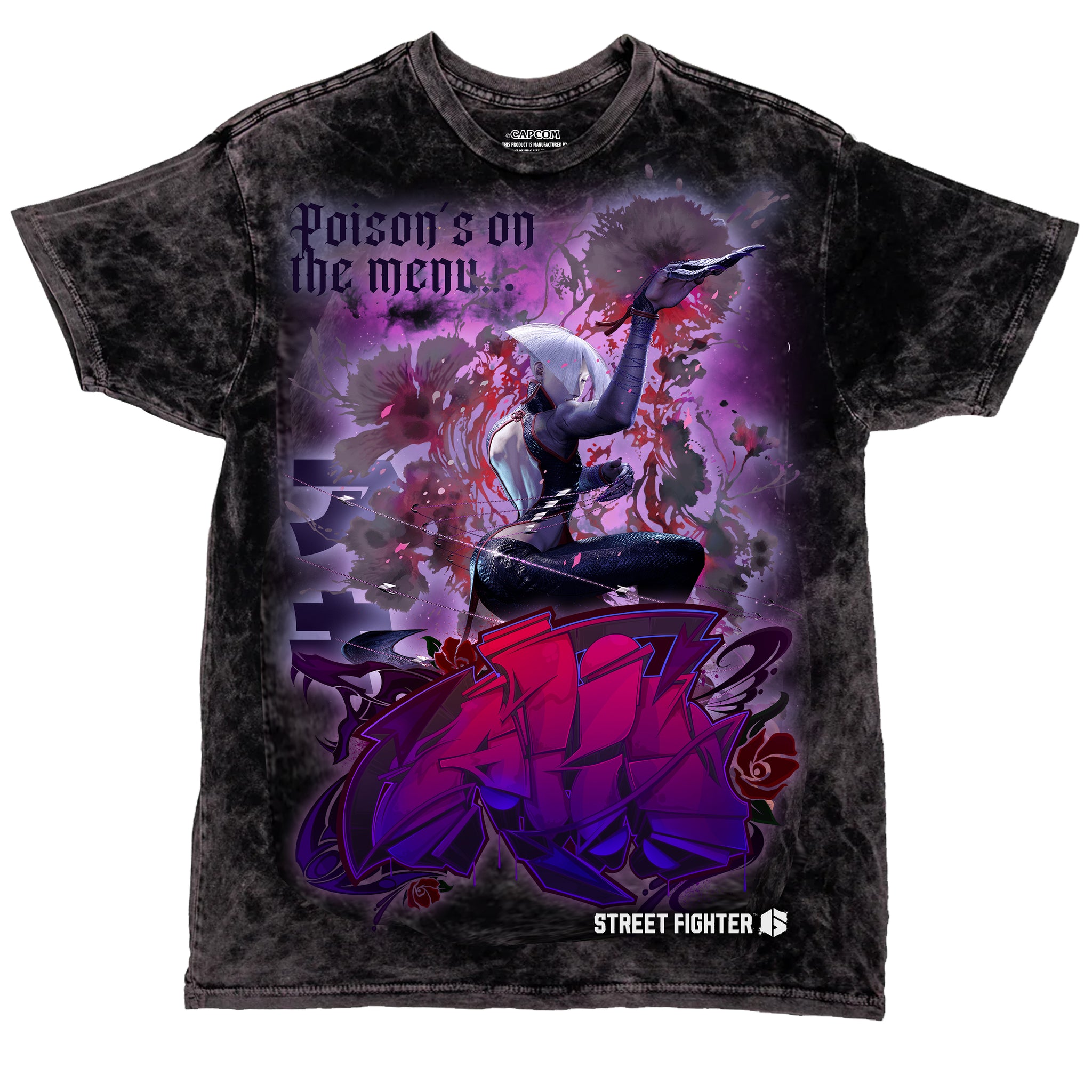 CAPCOM SF6 AKI "OVERSIZED PRINT" VINTAGE WASH SHIRT – Nerds Clothing